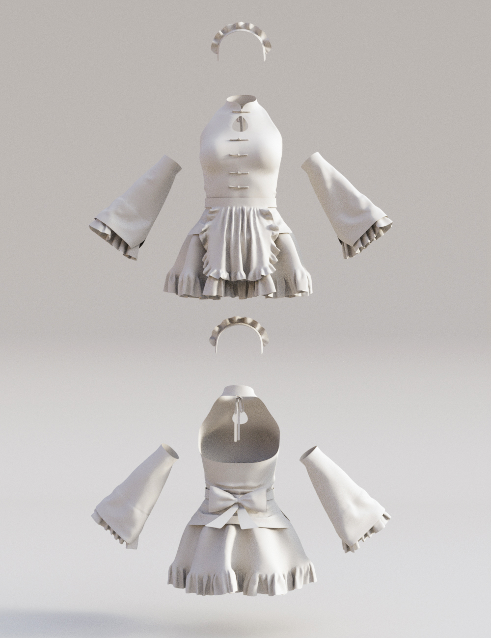 dForce MKTG Summer Maid Outfit for Genesis 8.1 and 9 | Daz 3D
