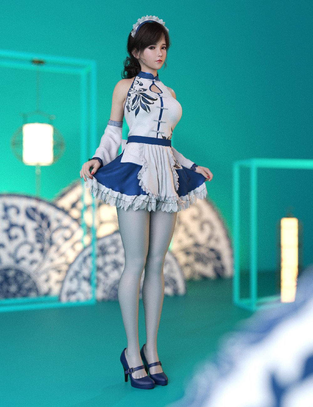 Dforce Mktg Summer Maid Outfit For Genesis 8 1 And 9 Daz 3d