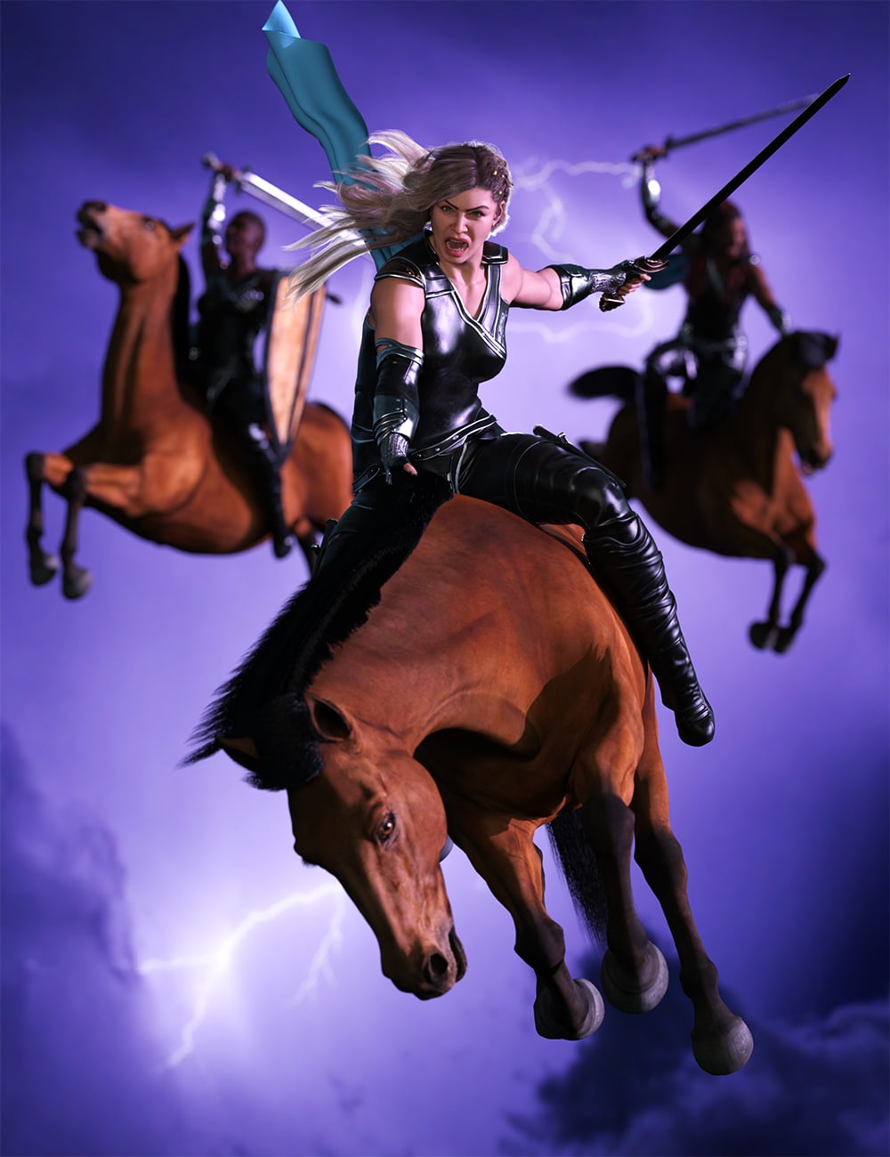 Odin's Helper Poses for Freja 9, Genesis 9, and Daz Horse 3 | Daz 3D