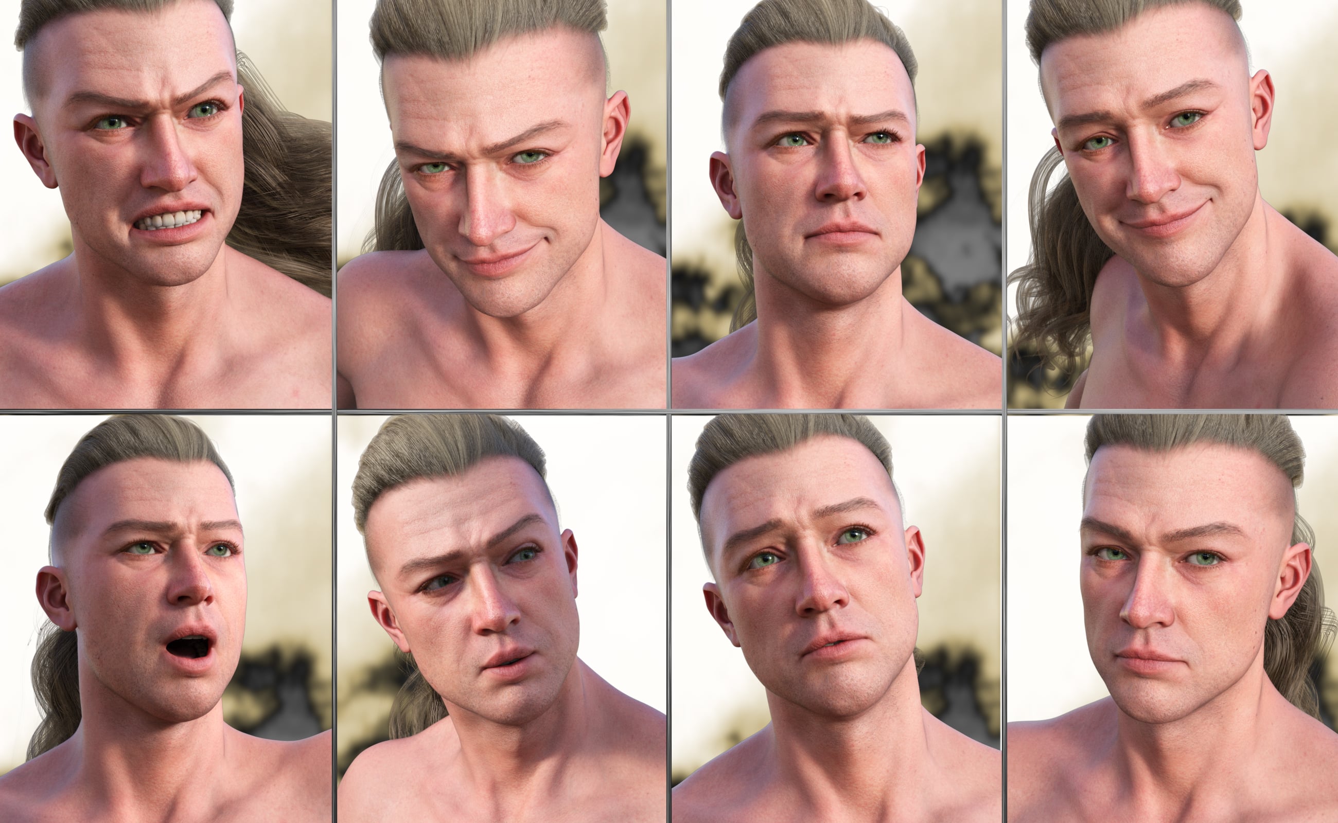 JW Manly Face Expressions for Ivar 9 | Daz 3D