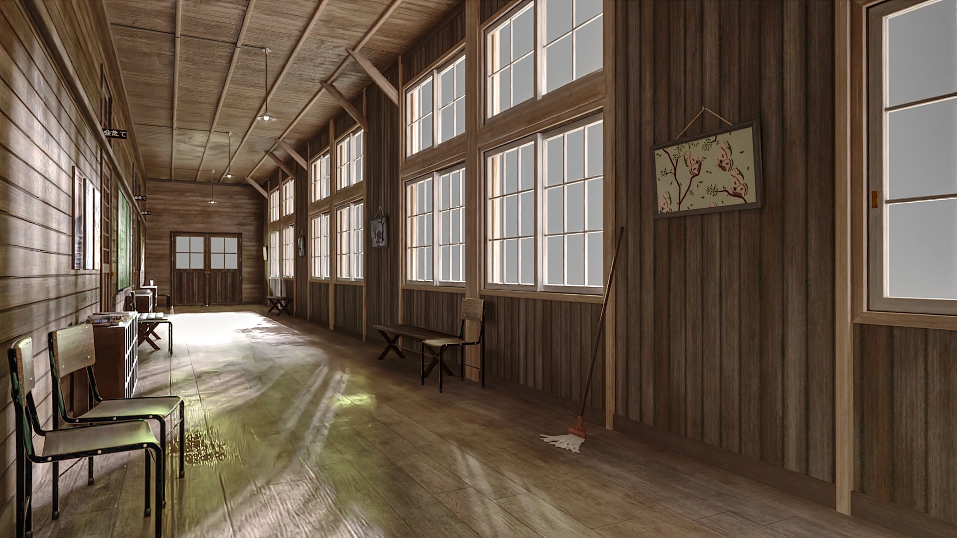 Japanese Classroom Corridor | Daz 3D