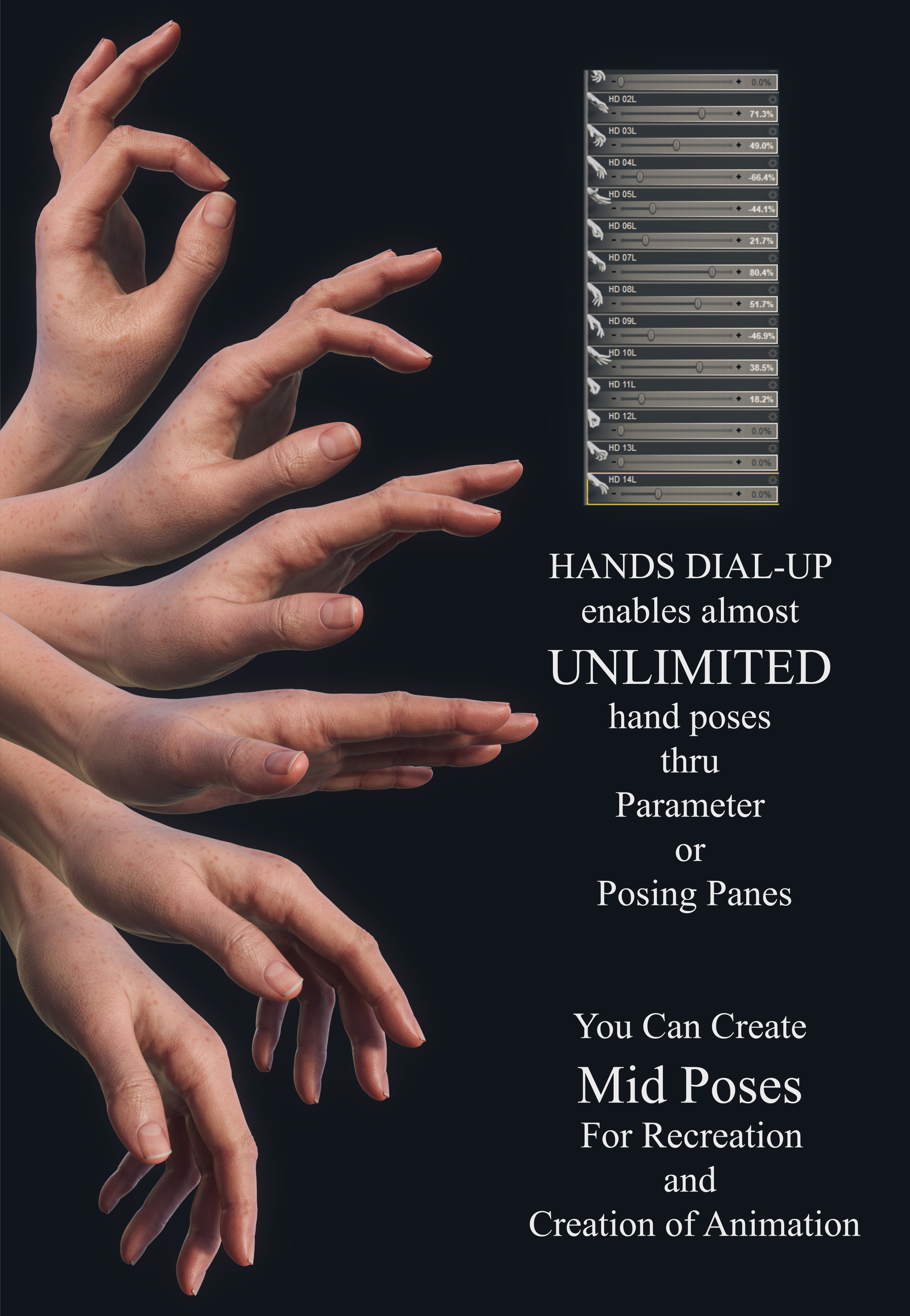 Hands Dial-up for Genesis 9 | Daz 3D
