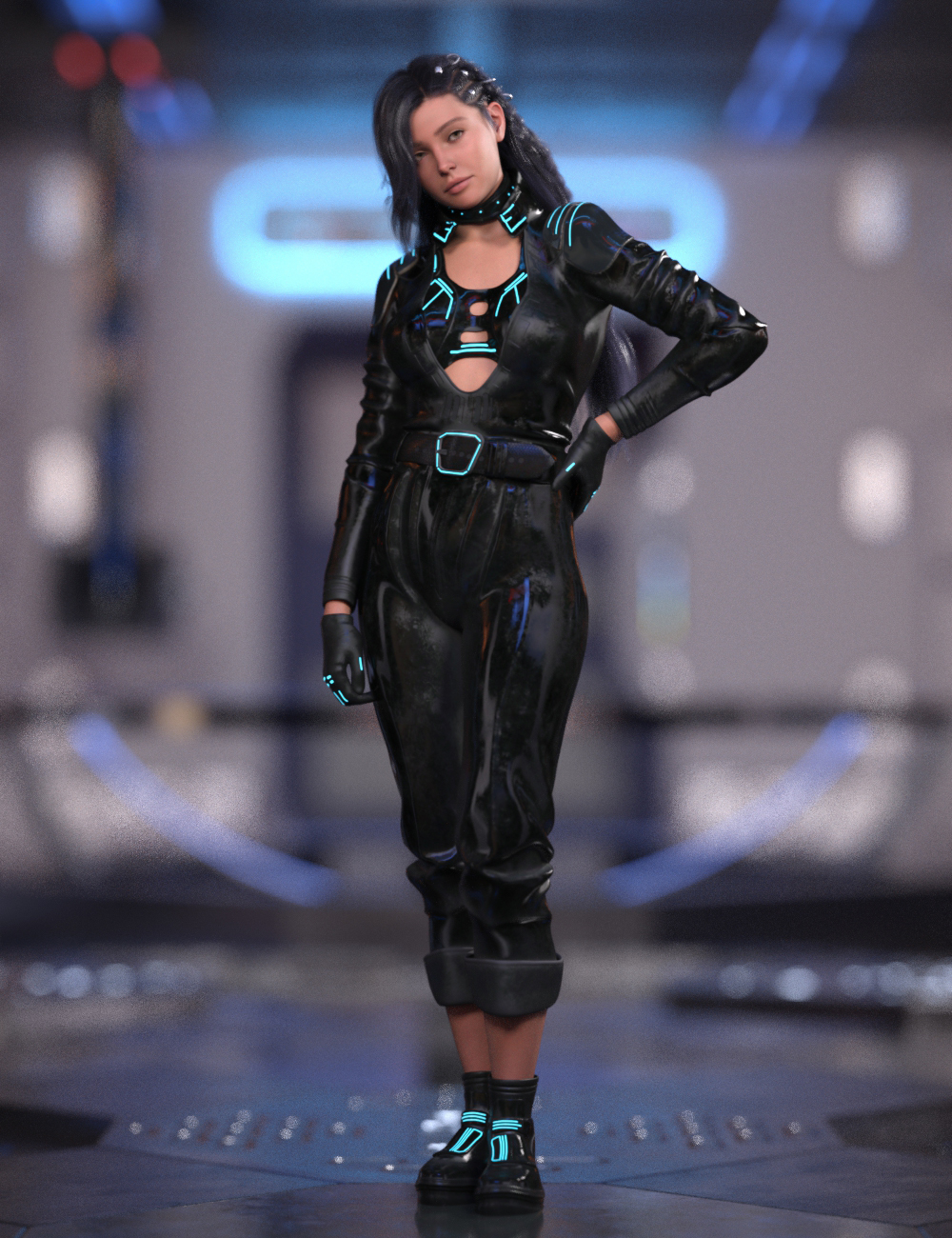 Night Sci-Fi Outfit for Genesis 9 | Daz 3D