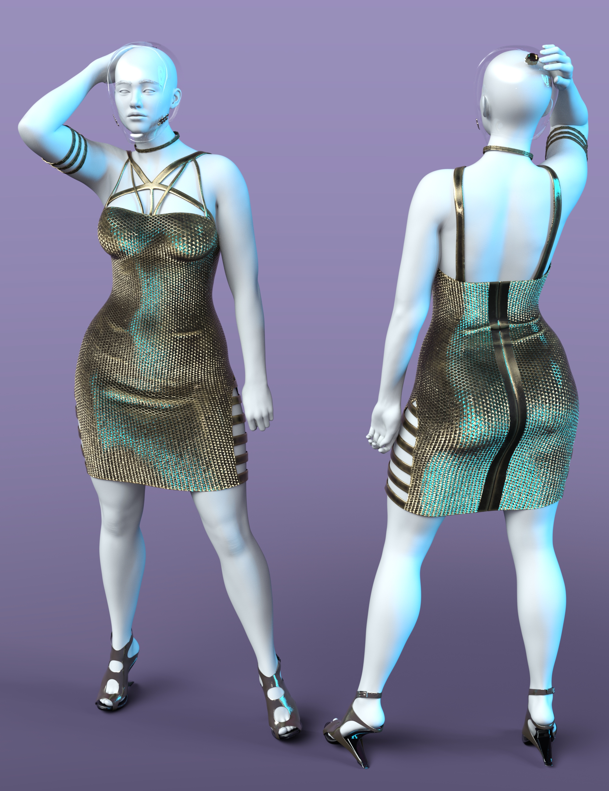 Neon Nights Textures for Neo Future Outfit for Genesis 9 | Daz 3D