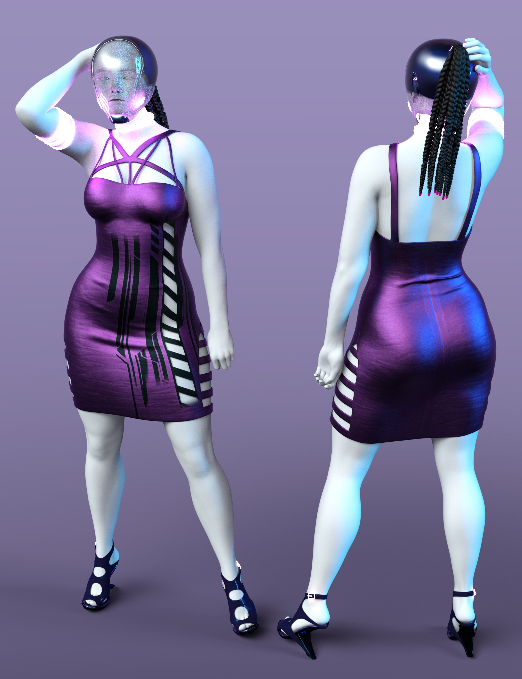 Neon Nights Textures for Neo Future Outfit for Genesis 9 | Daz 3D