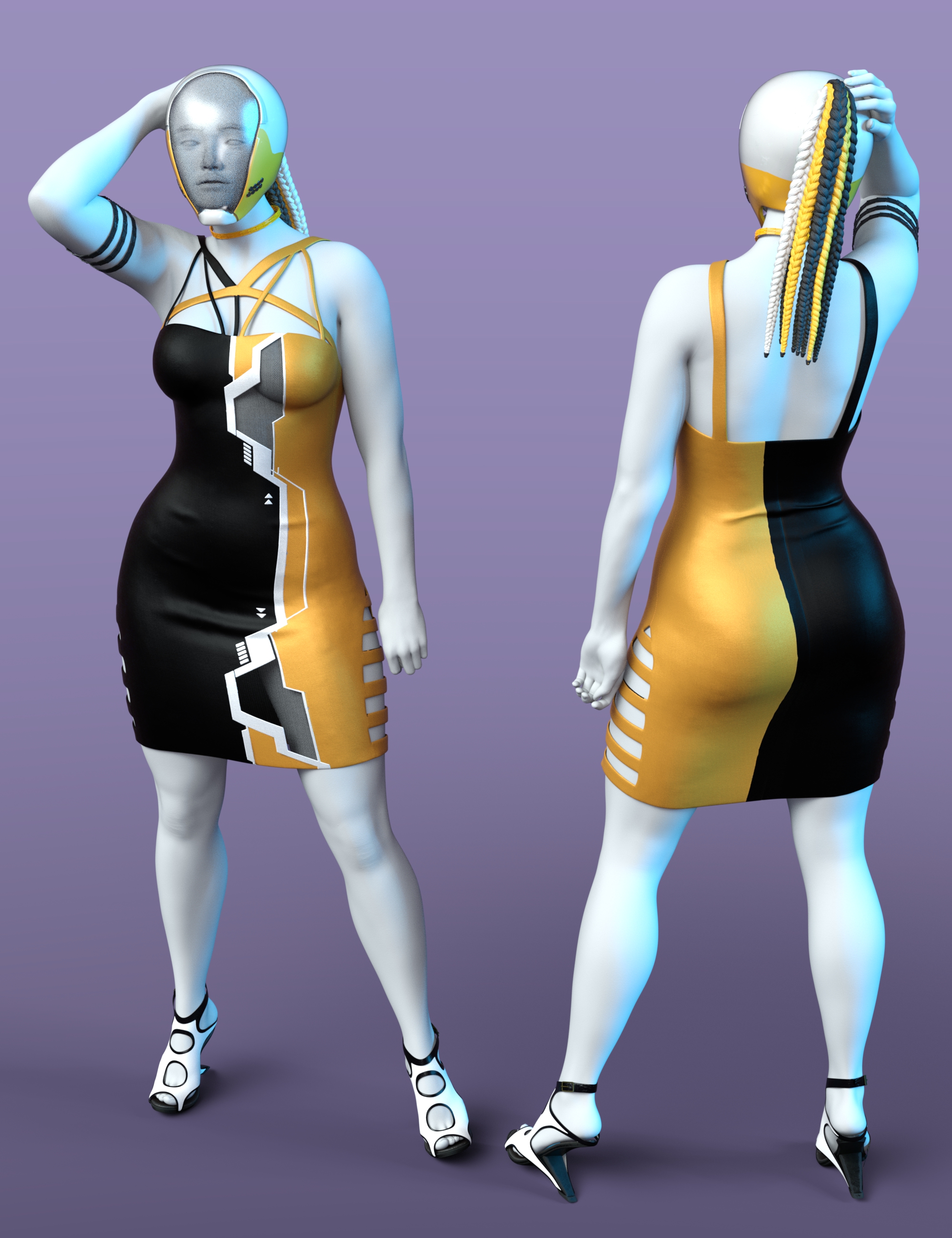 Neon Nights Textures for Neo Future Outfit for Genesis 9 | Daz 3D