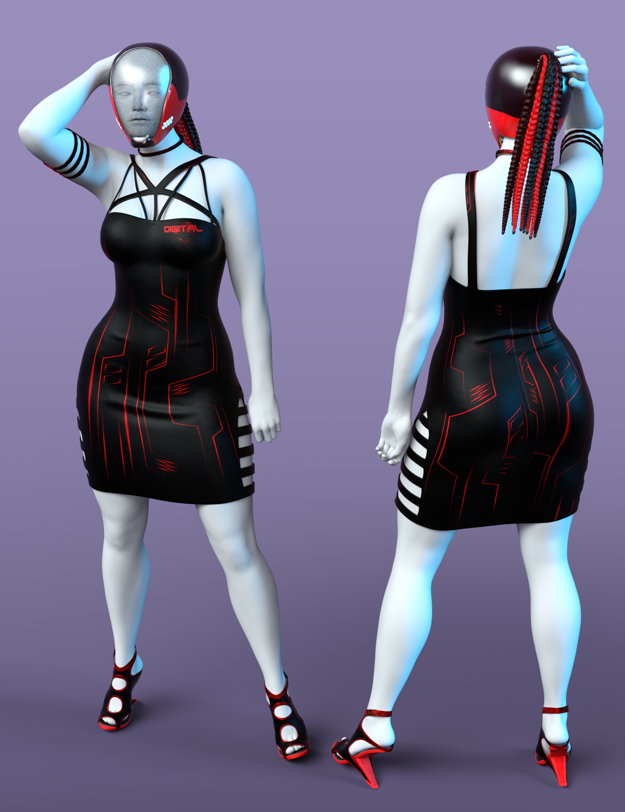 Neon Nights Textures for Neo Future Outfit for Genesis 9 | Daz 3D