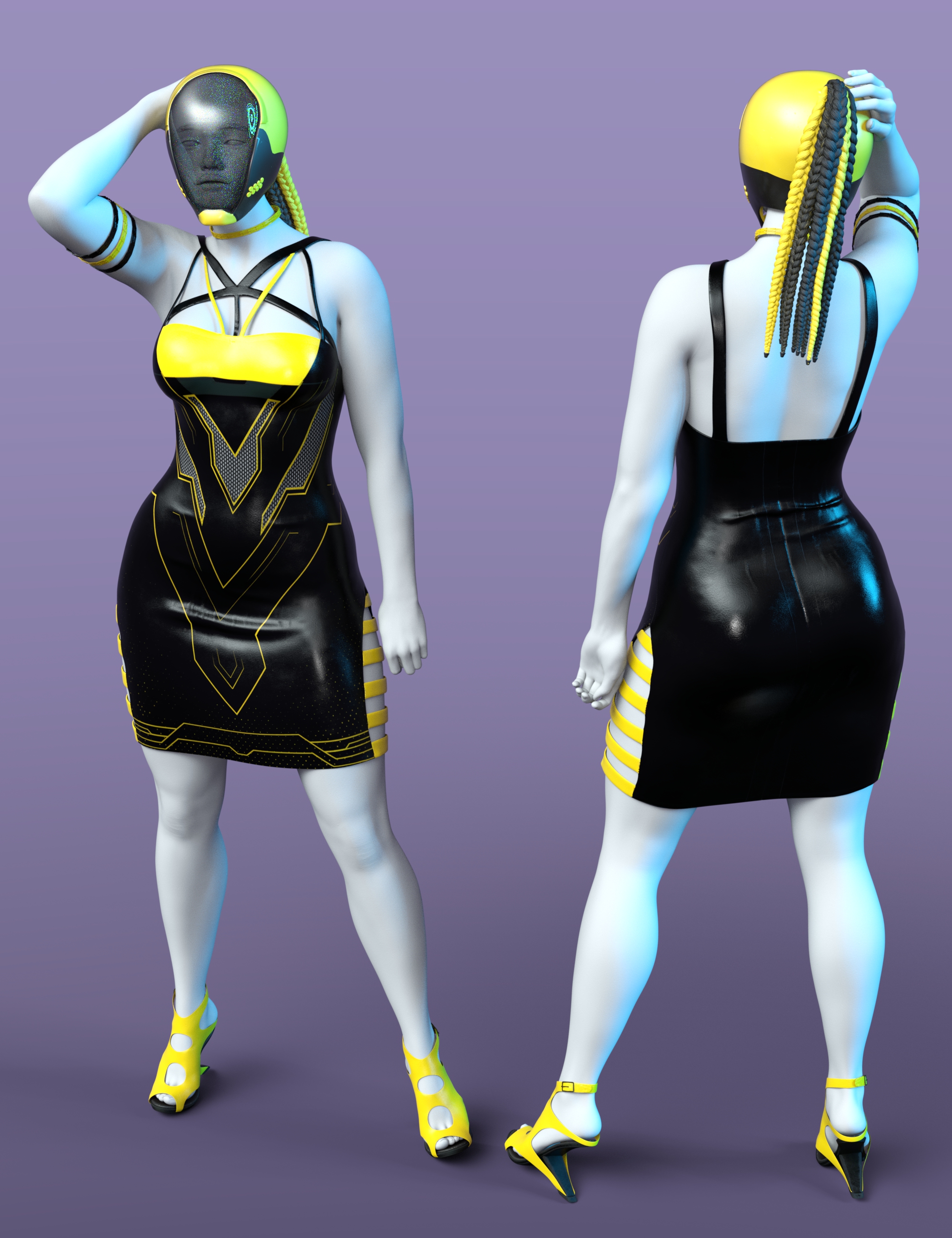 Neon Nights Textures for Neo Future Outfit for Genesis 9 | Daz 3D