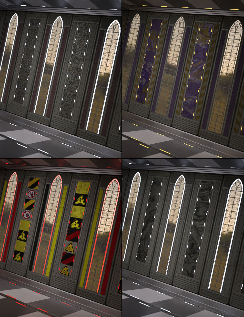 Medieval Sci-Fi Iray Wall Panel Shaders Vol 2 | Daz 3D