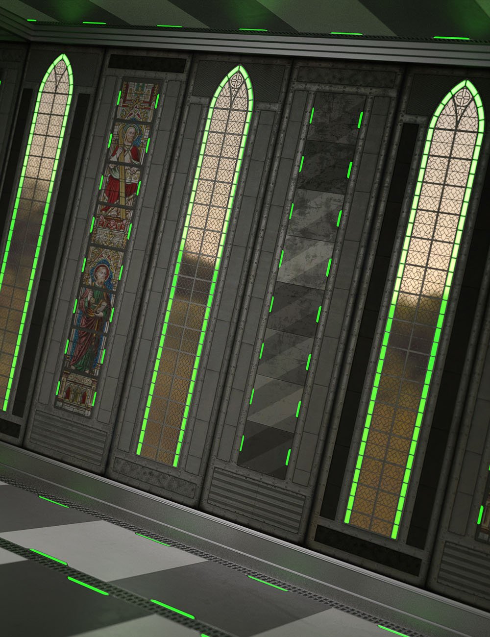 Medieval Sci-Fi Iray Wall Panel Shaders Vol 2 | Daz 3D