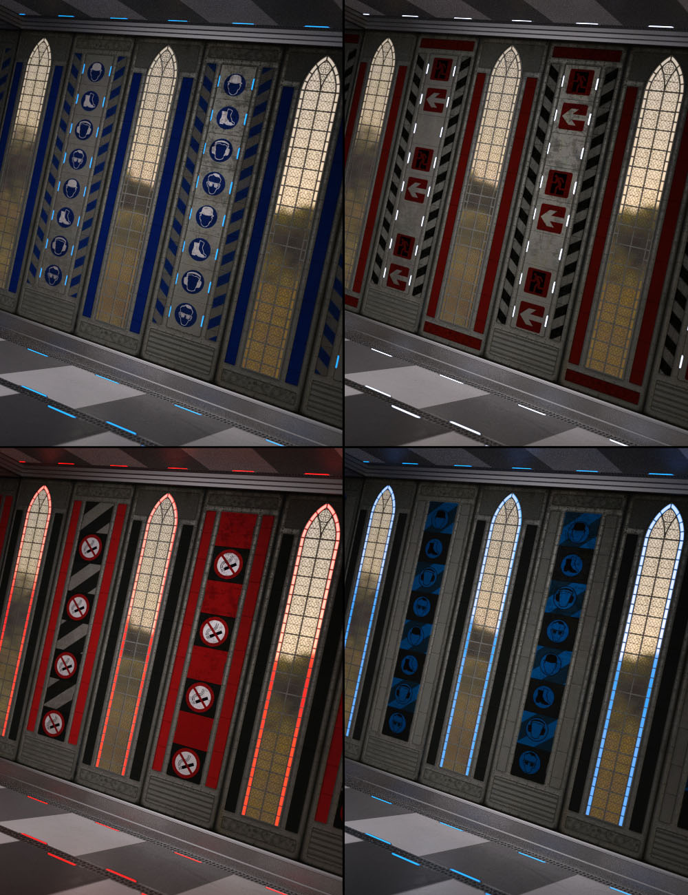 Medieval Sci-Fi Iray Wall Panel Shaders Vol 2 | Daz 3D