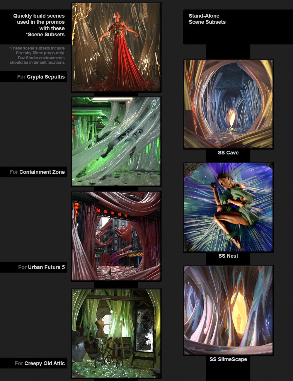 Stretchy Slime Props | Daz 3D