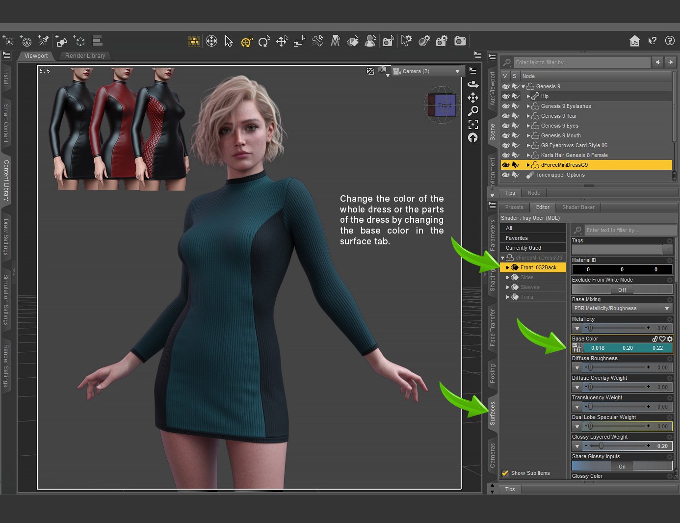 dForce Mini Dress for Genesis 9 | Daz 3D