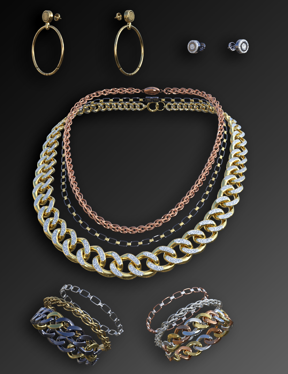Chain Jewelry for Genesis 9 | Daz 3D