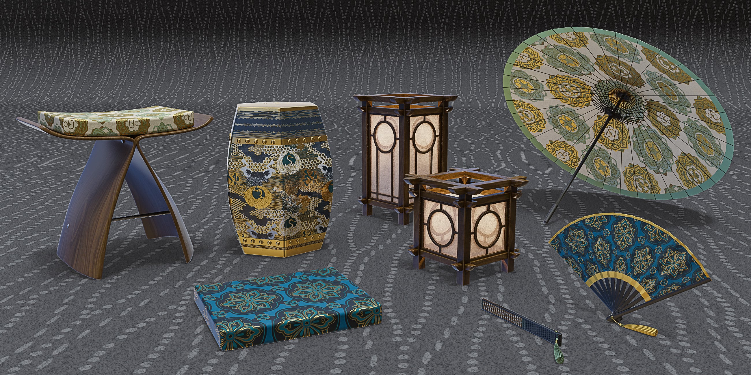 Japanese Portrait Studio and Props | Daz 3D