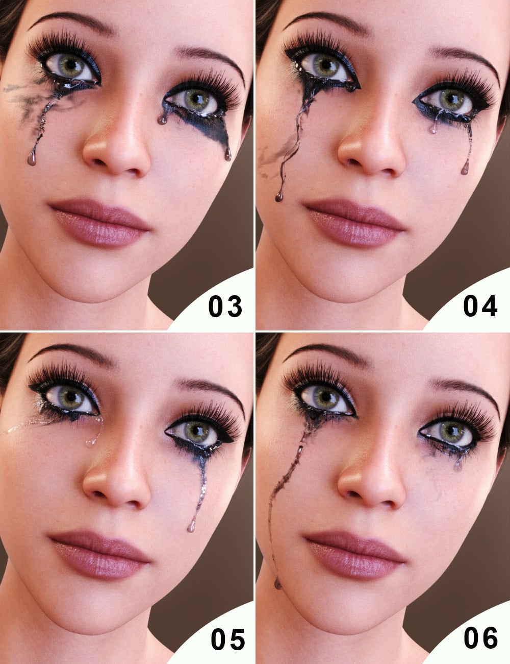 Tears With Mascara for Genesis 9 | Daz 3D