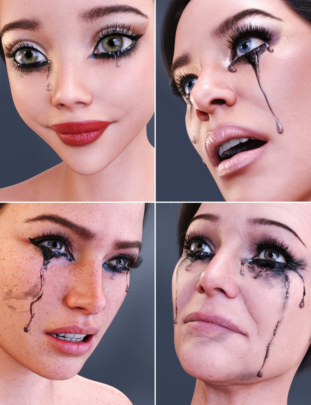 Tears With Mascara for Genesis 9 | Daz 3D