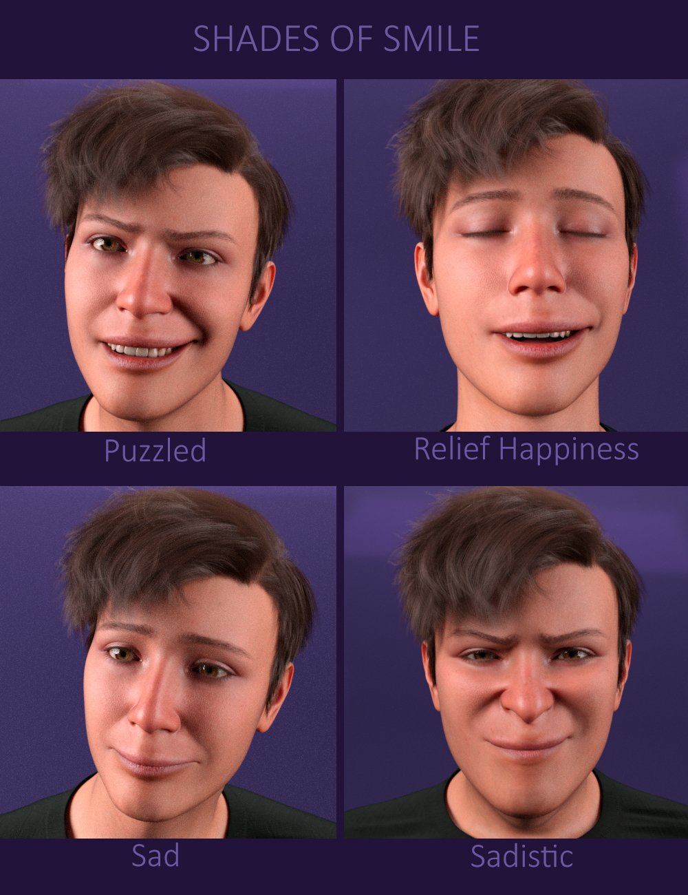 Shades of Emotion Bundle for Genesis 9 | Daz 3D