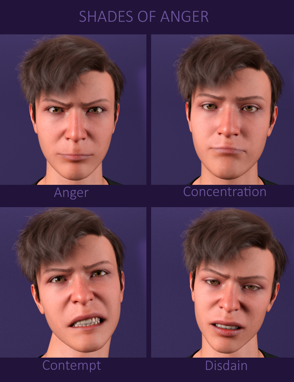 Shades of Emotion Bundle for Genesis 9 | Daz 3D