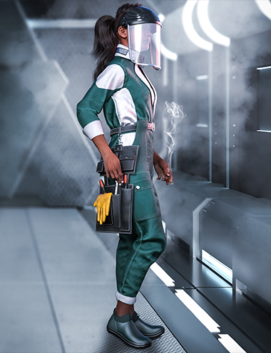 Worker Uniform Outfit for Genesis 9 Texture Add-On | Daz 3D