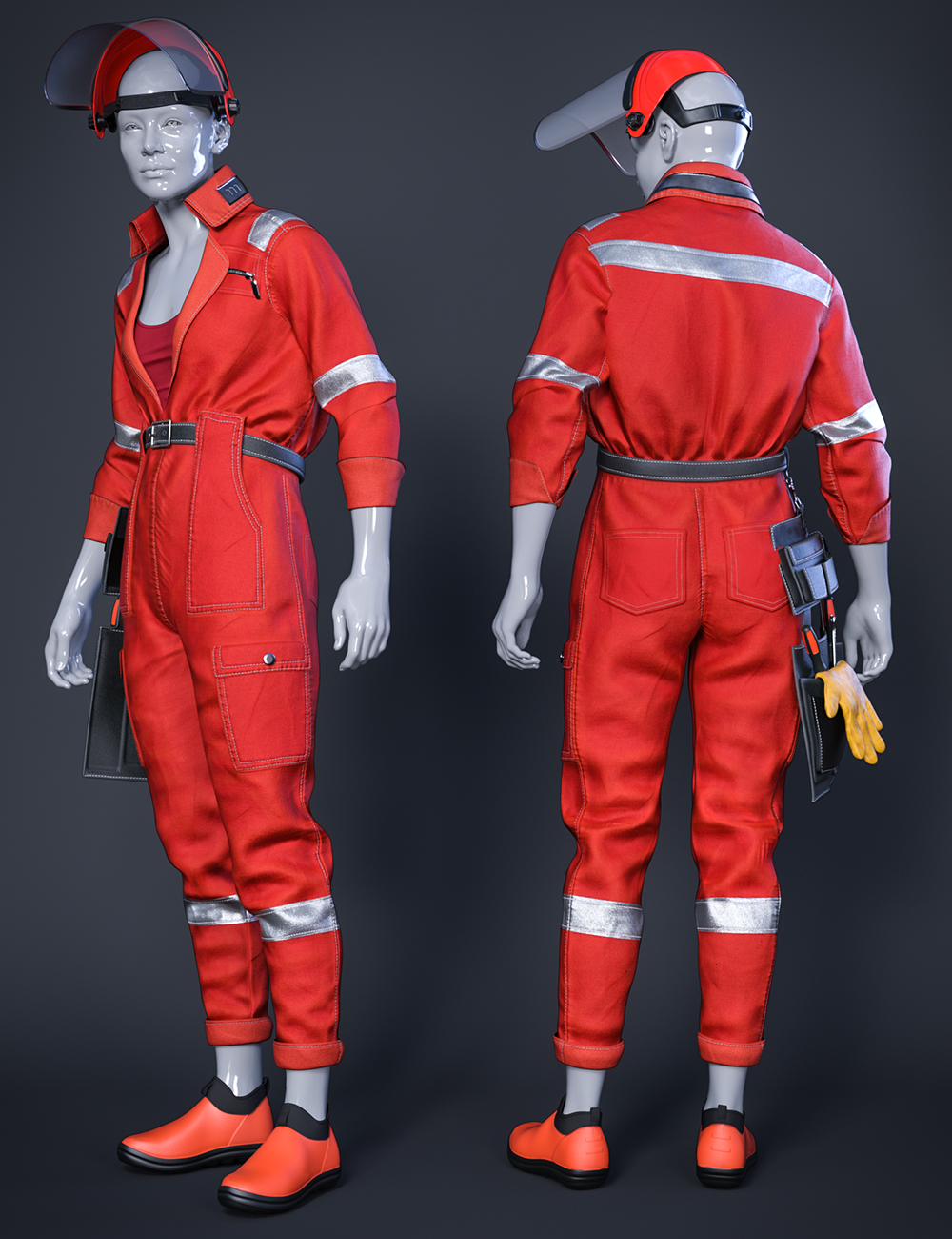Worker Uniform Outfit for Genesis 9 Texture Add-On | Daz 3D