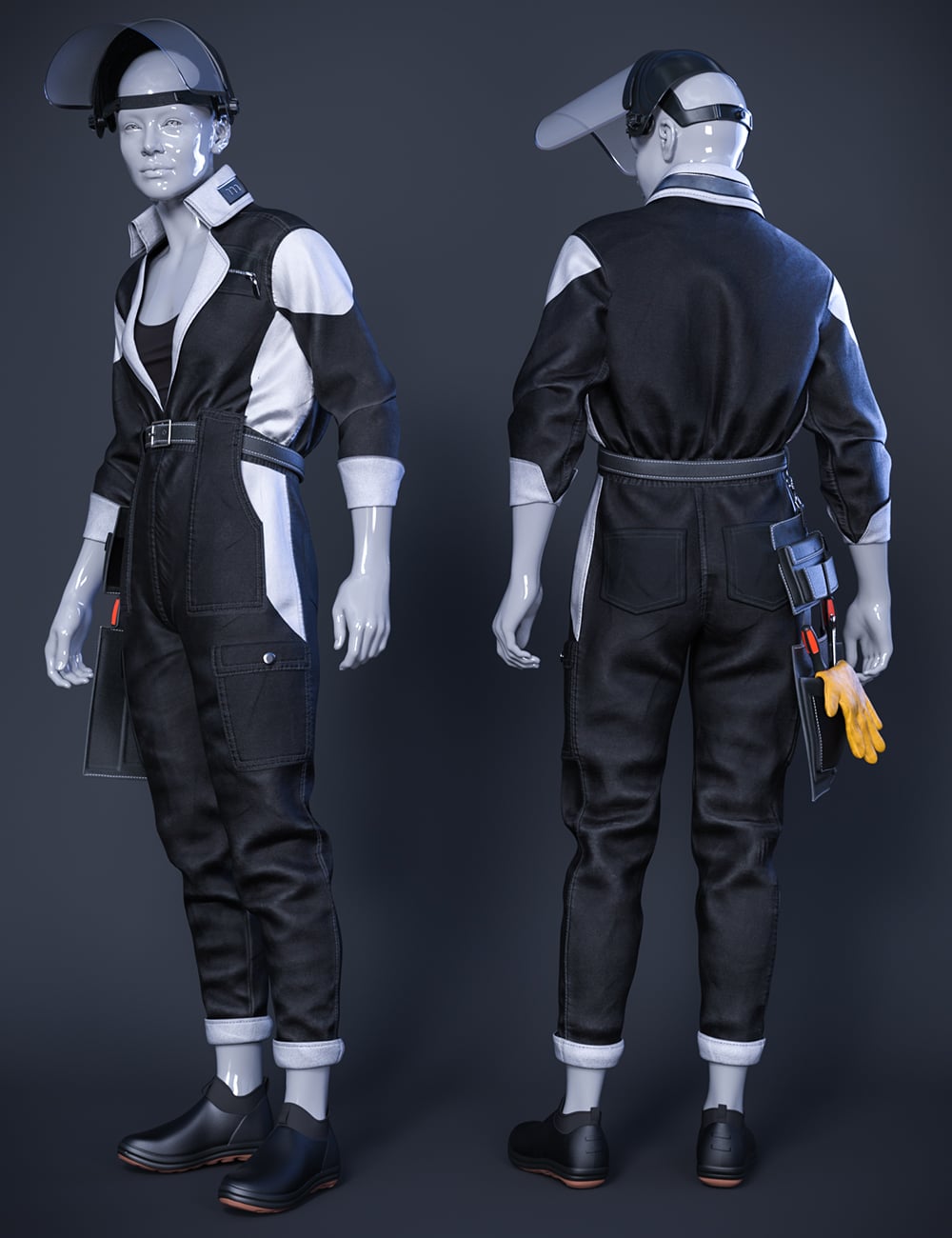 Worker Uniform Outfit for Genesis 9 Texture Add-On | Daz 3D