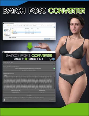 Genesis 9 to 3 and 8 Batch Pose Converter | Daz 3D