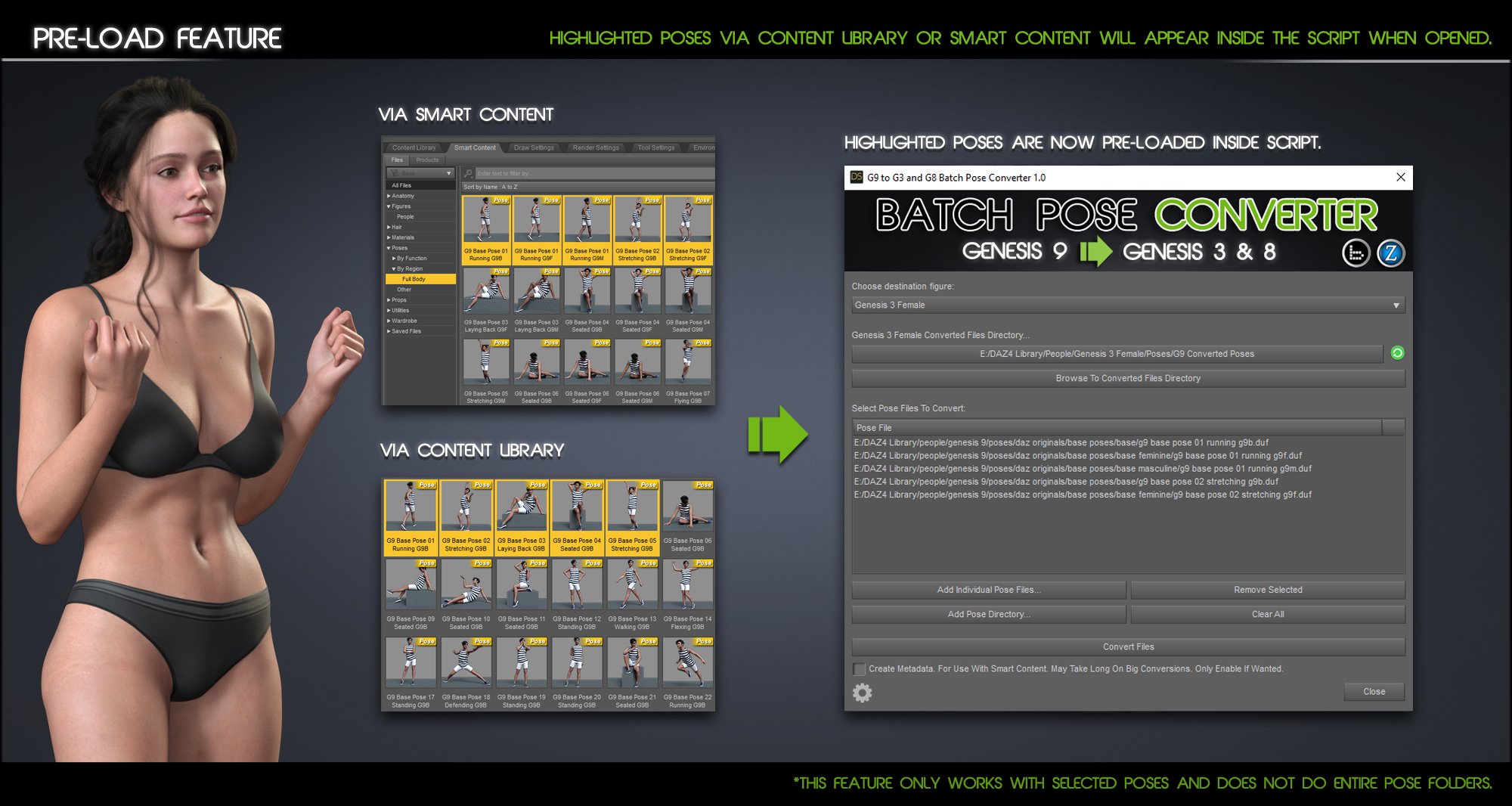 Genesis 9 to 3 and 8 Batch Pose Converter | Daz 3D