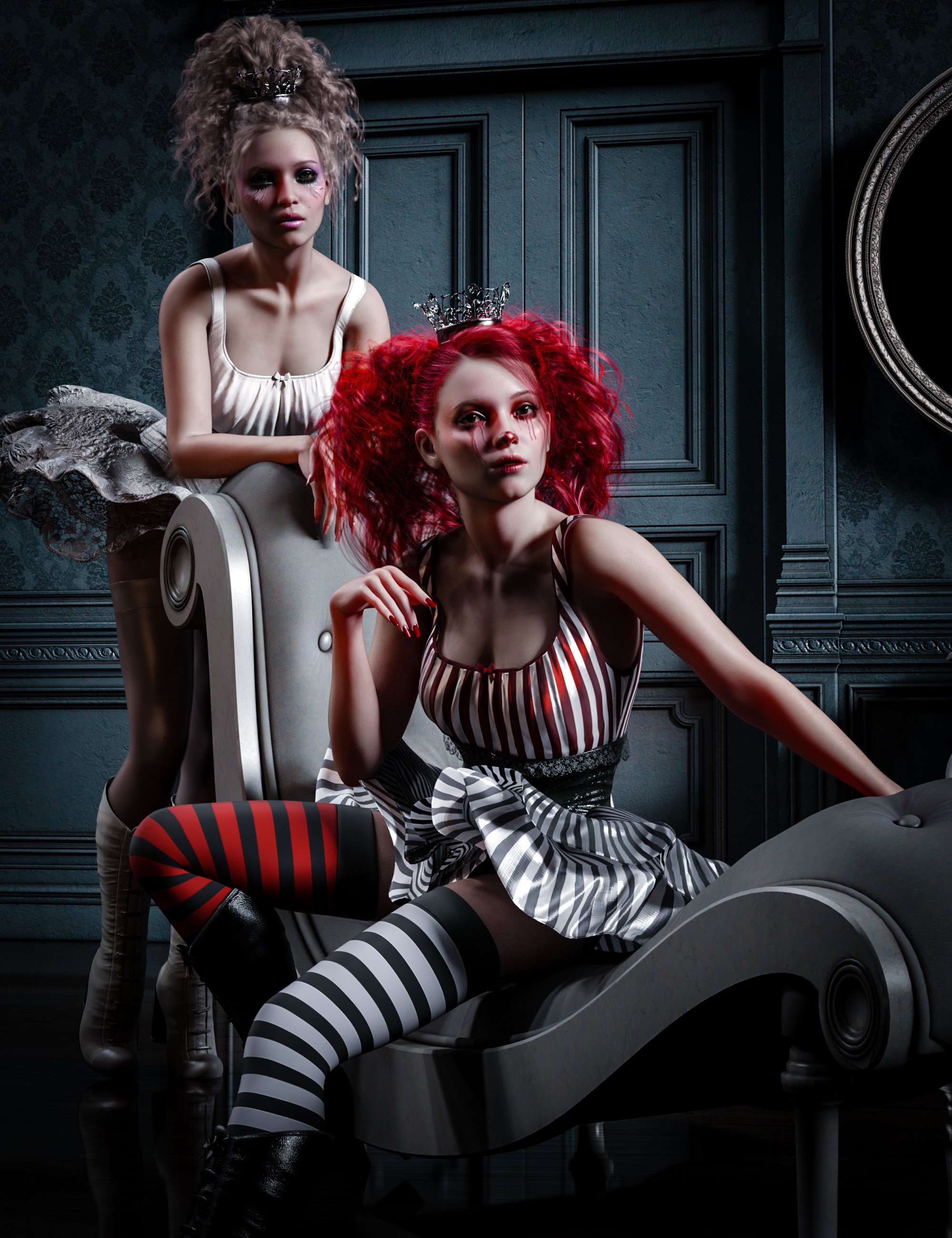 CB Etta HD Dark Circus Makeup Geoshell | Daz 3D
