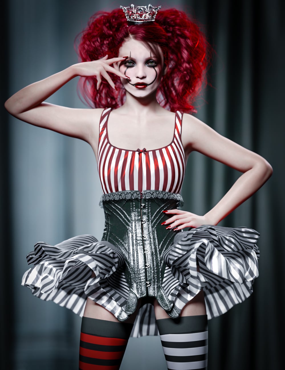 CB Etta HD Dark Circus Makeup Geoshell | Daz 3D