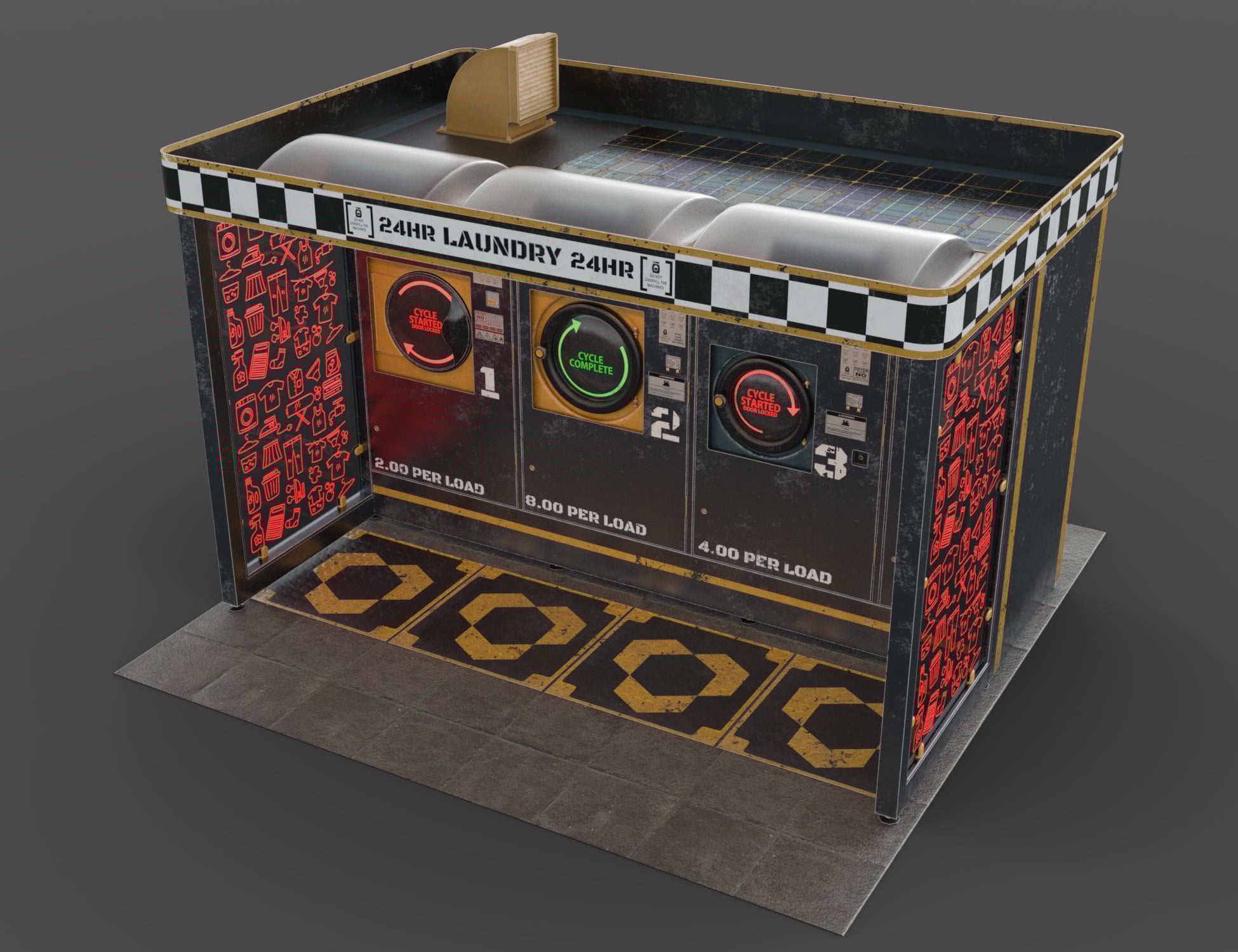 Cyberpunk 24hr Launderette | Daz 3D