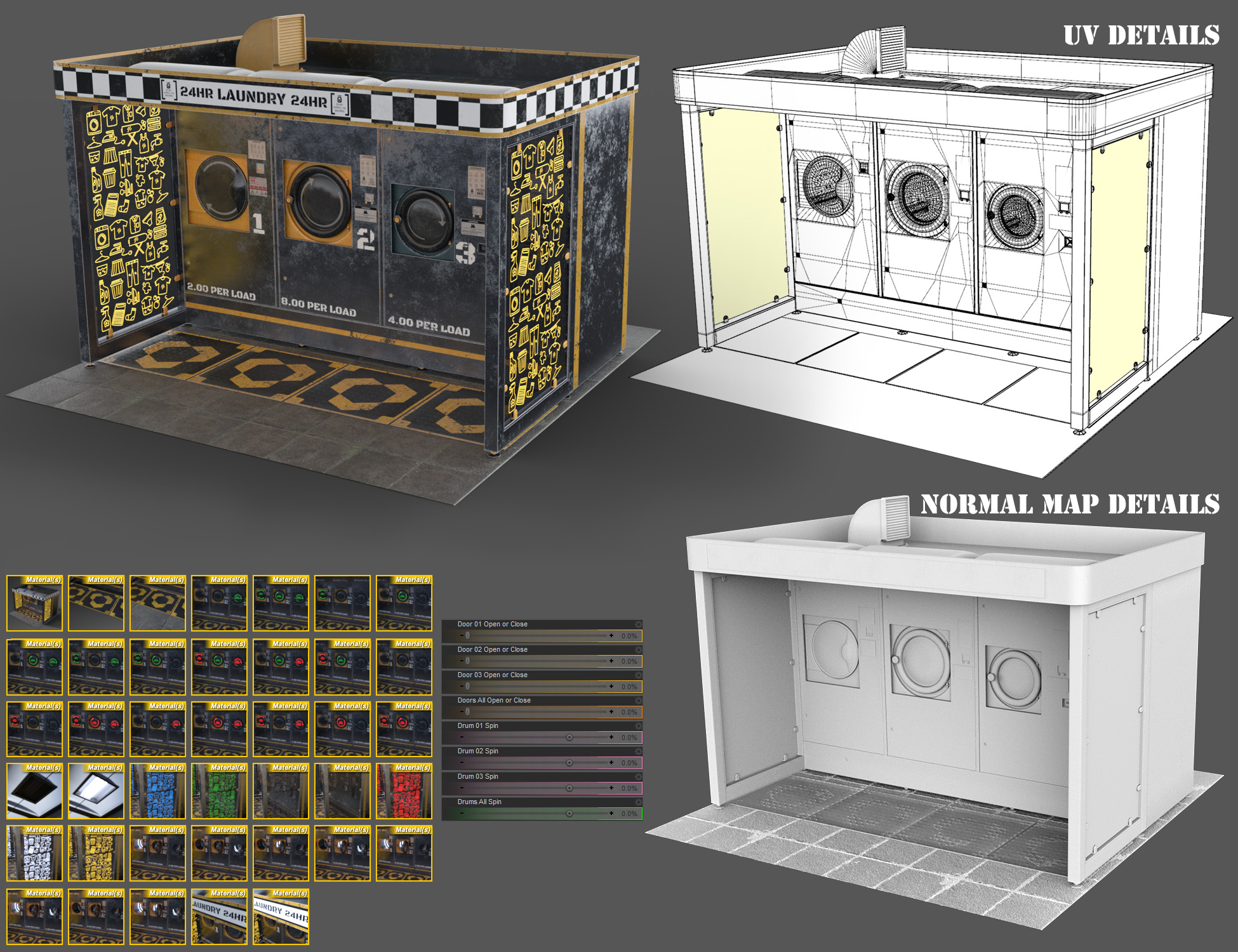Cyberpunk 24hr Launderette | Daz 3D