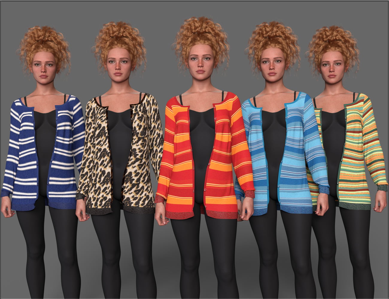 VYK Separates - dForce Button Down Sweater for Genesis 9 | Daz 3D