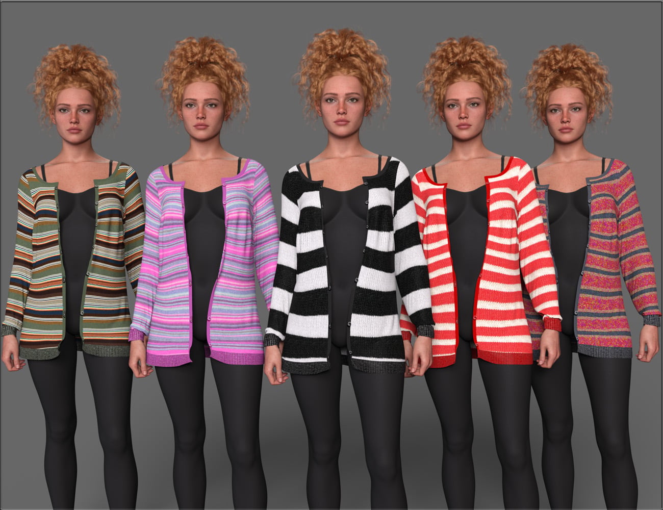 VYK Separates - dForce Button Down Sweater for Genesis 9 | Daz 3D