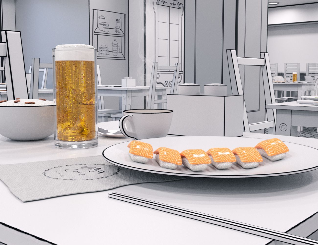 Manga Cafe | Daz 3D