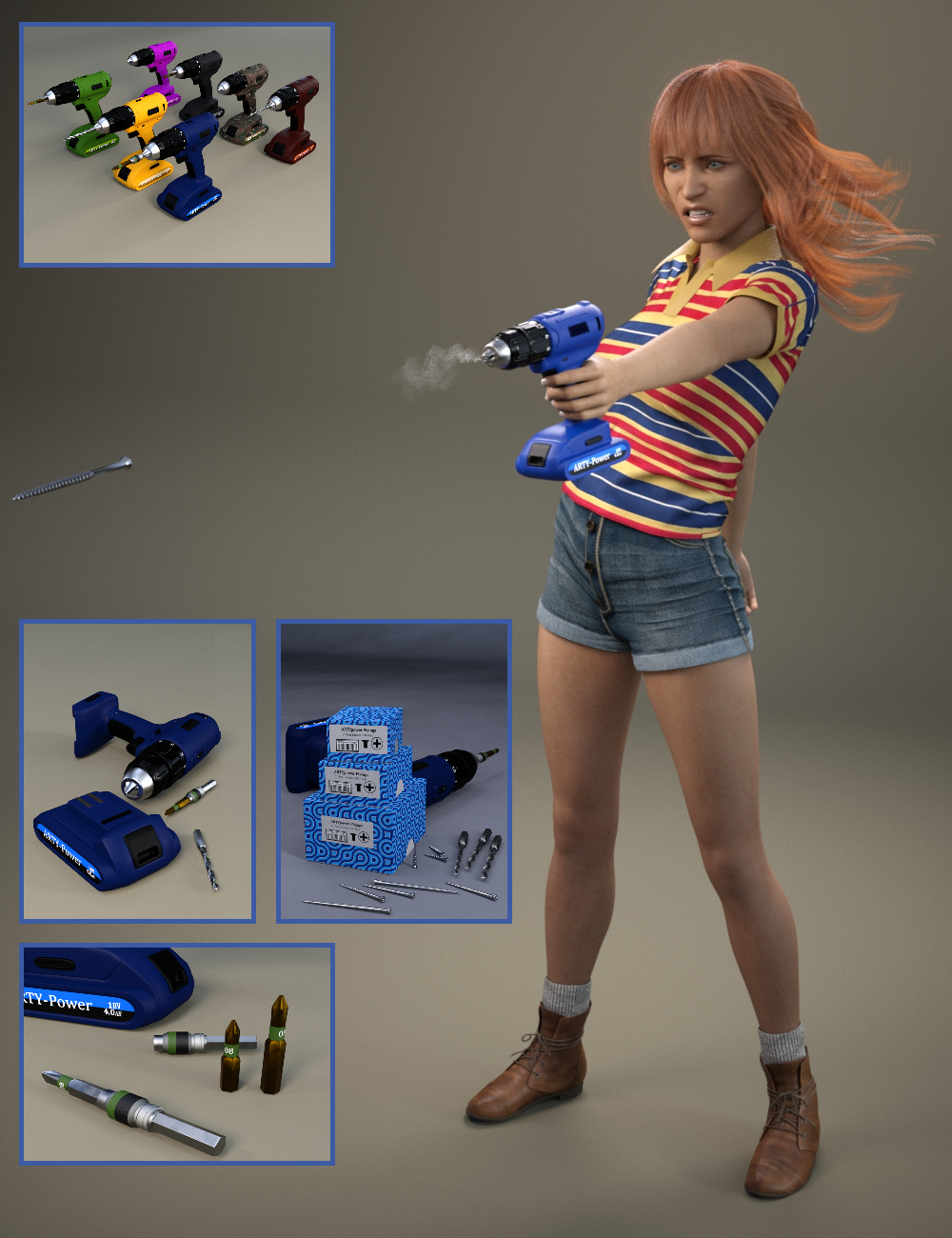 ARTY-FFicial's April's Tools and Poses for Genesis 9, 8, and 8.1 | Daz 3D