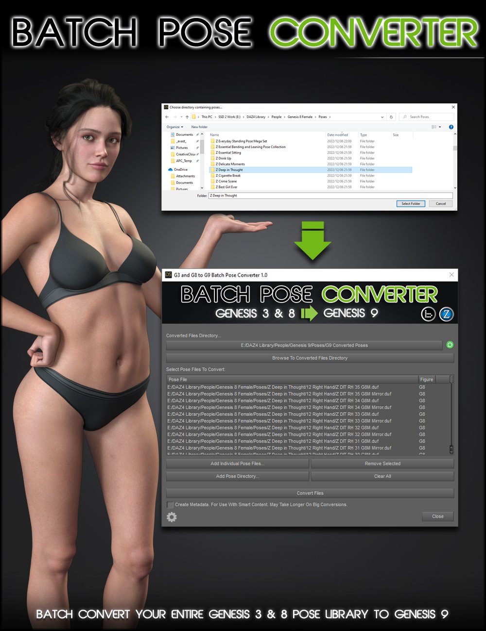 Genesis 9 Pose Converter Bundle | Daz 3D