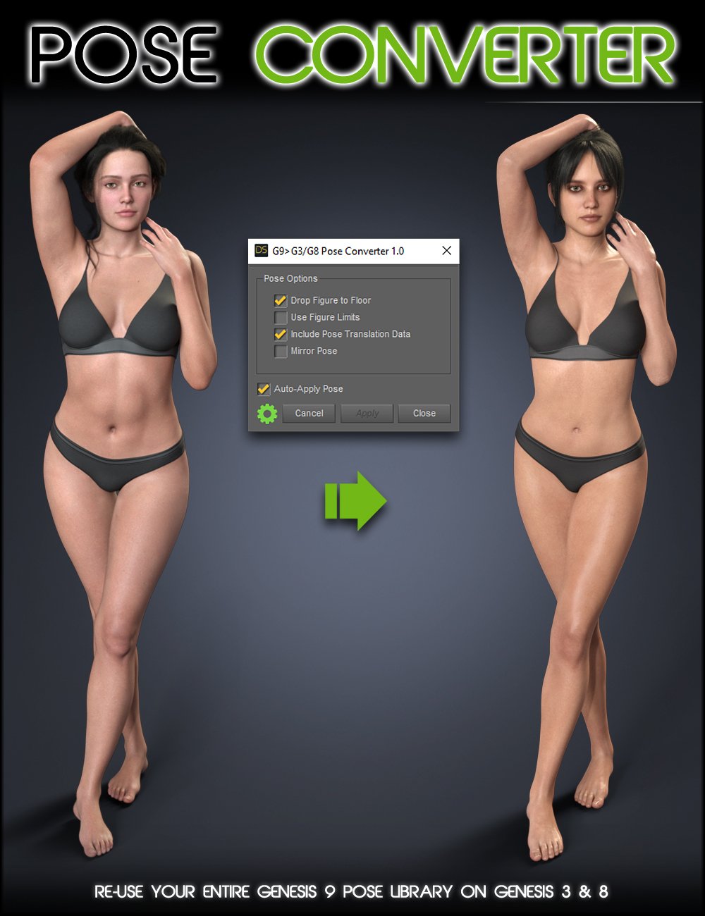 Genesis 9 Pose Converter Bundle | Daz 3D