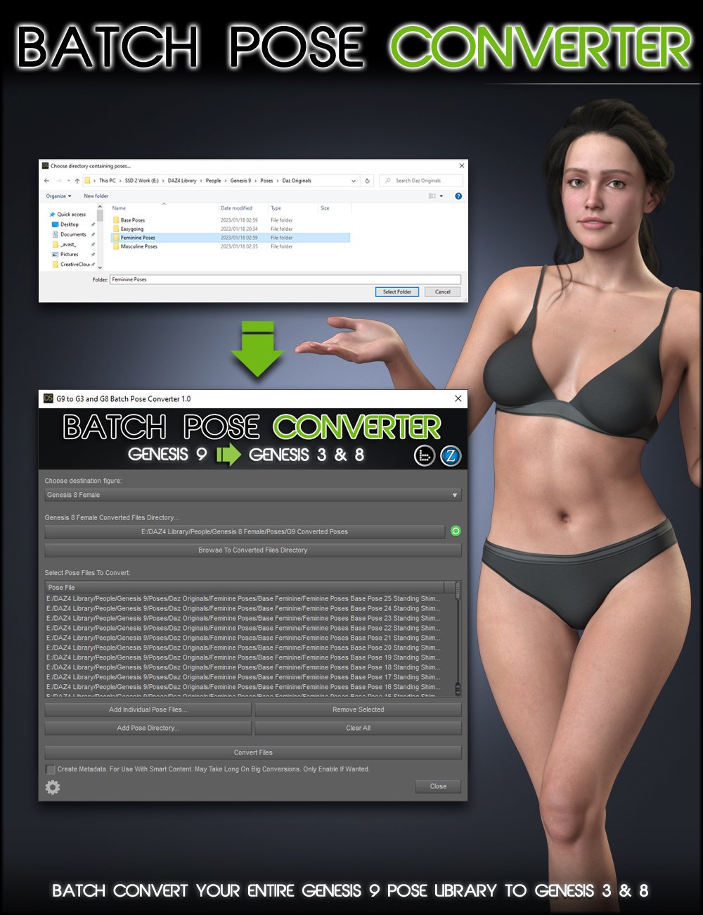 Genesis 9 Pose Converter Bundle | Daz 3D