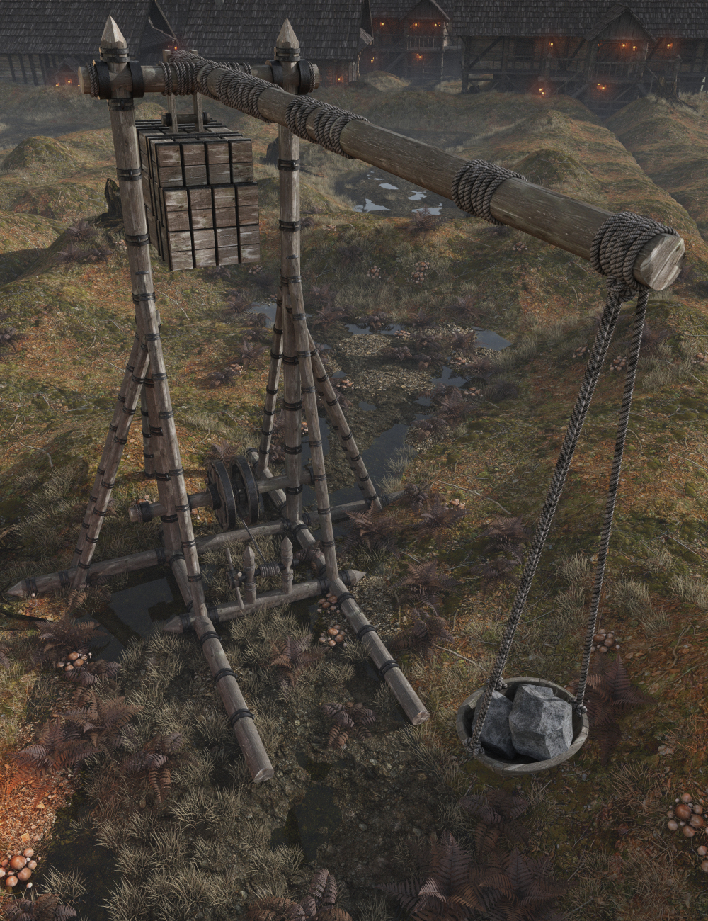Medieval Trebuchets | Daz 3D