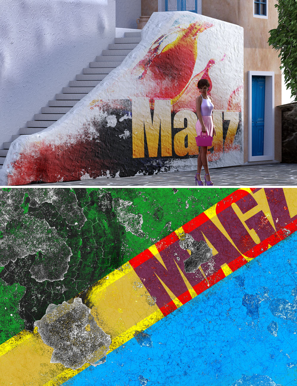 MAGZ 4 Grungees - Wall Posters, Brushes, Mockups, and More! | Daz 3D