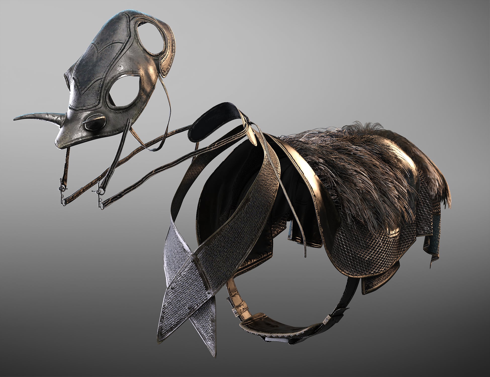 dForce Horse Barding Outfit for Daz Horse 3 | Daz 3D