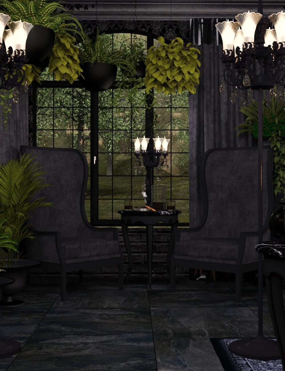 The Black House - Dining Room | Daz 3D