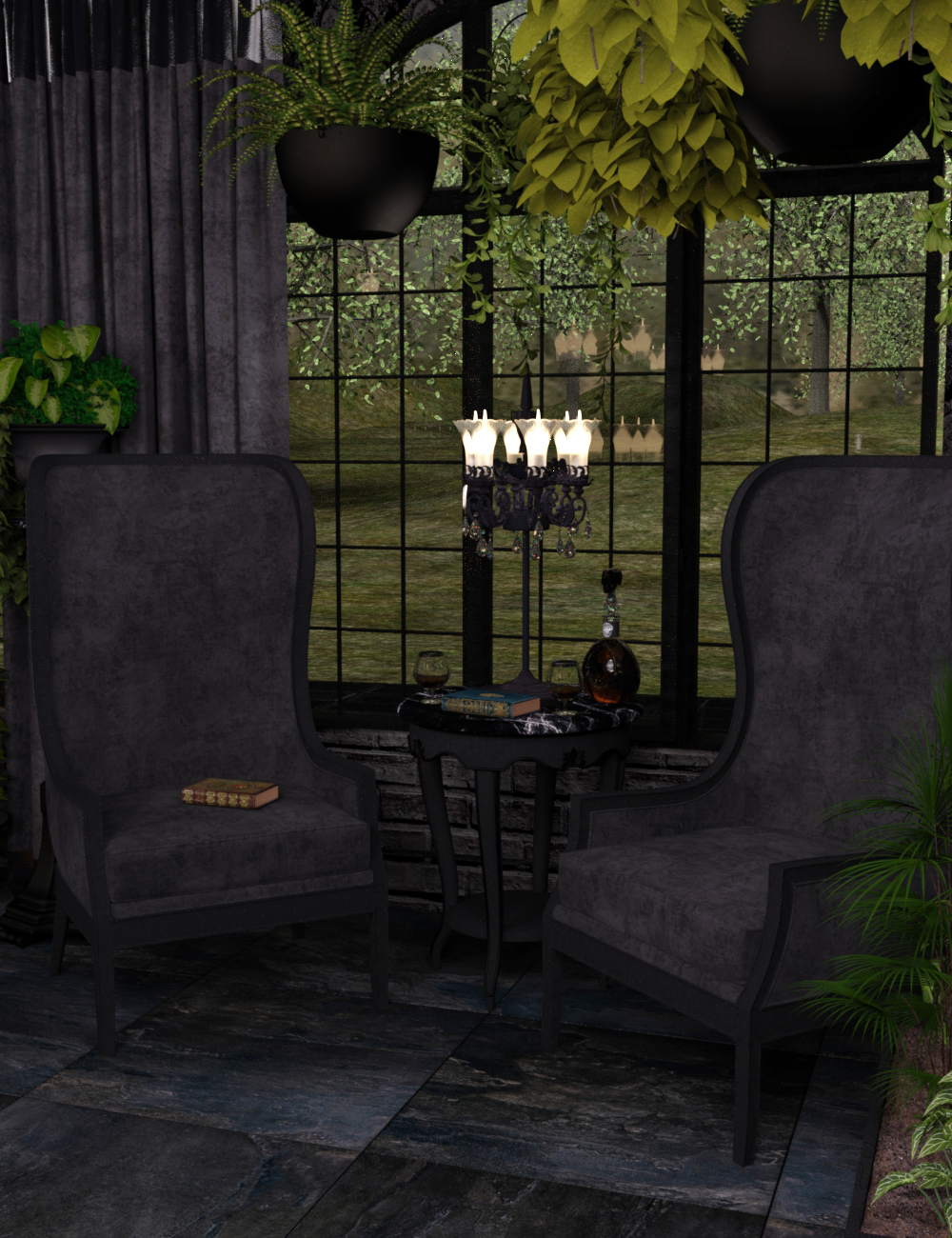 The Black House - Dining Room | Daz 3D