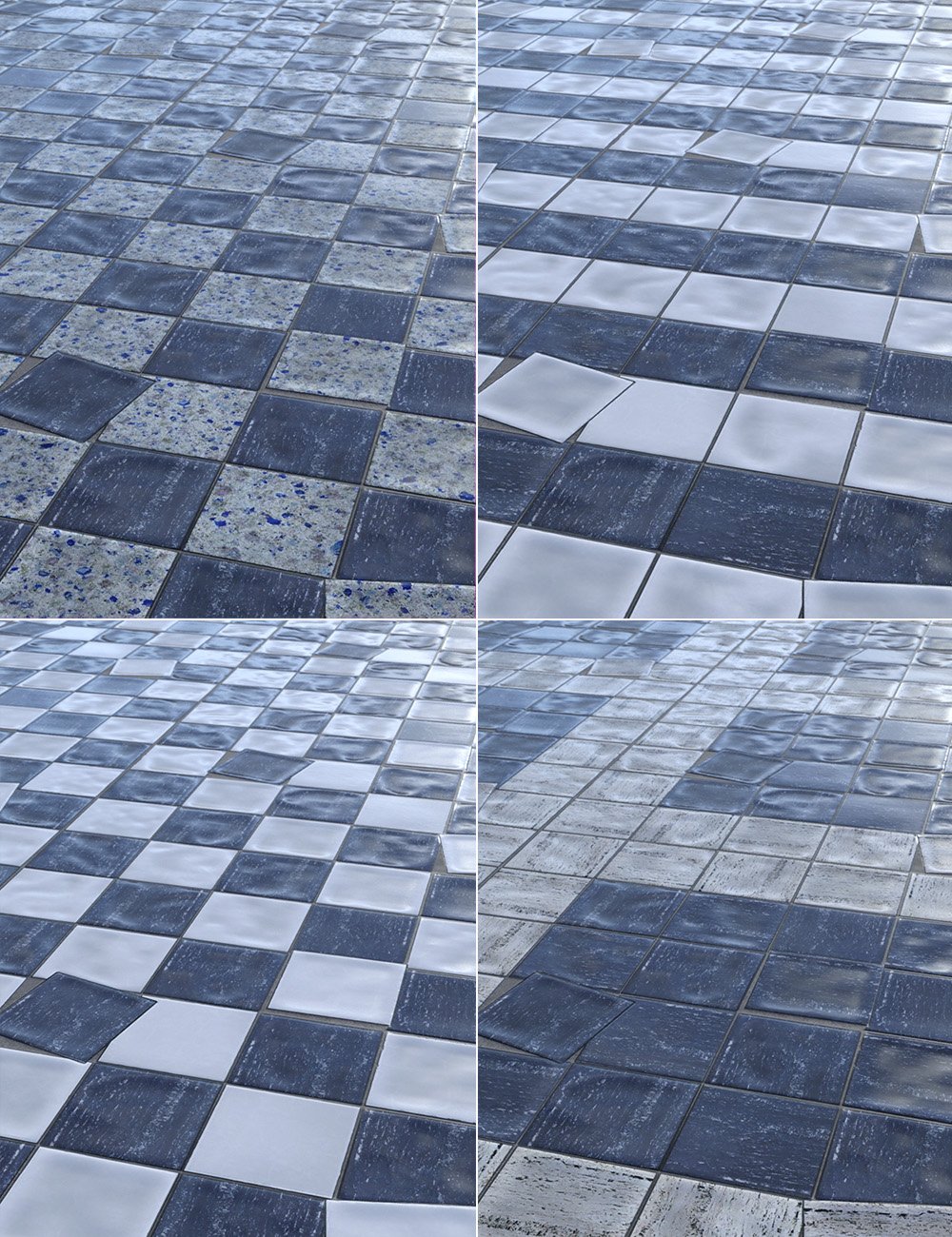 Aged Retro Vinyl Tile Iray Shaders | Daz 3D