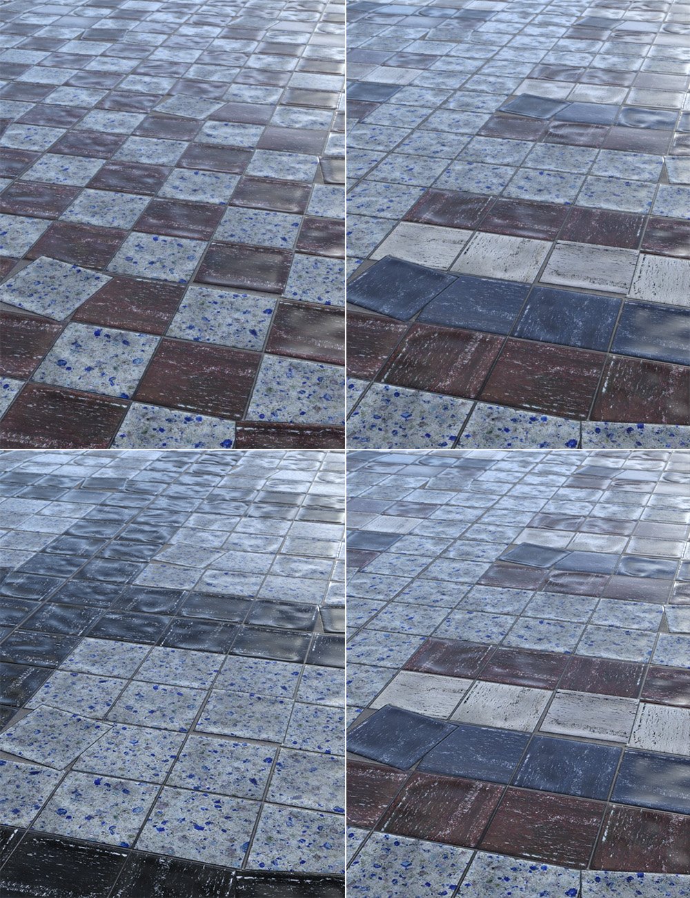 Aged Retro Vinyl Tile Iray Shaders | Daz 3D