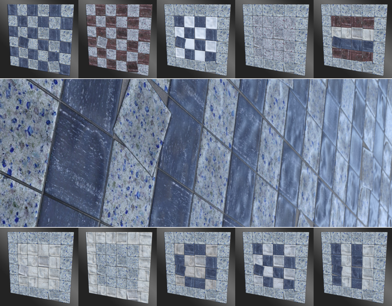 Aged Retro Vinyl Tile Iray Shaders | Daz 3D