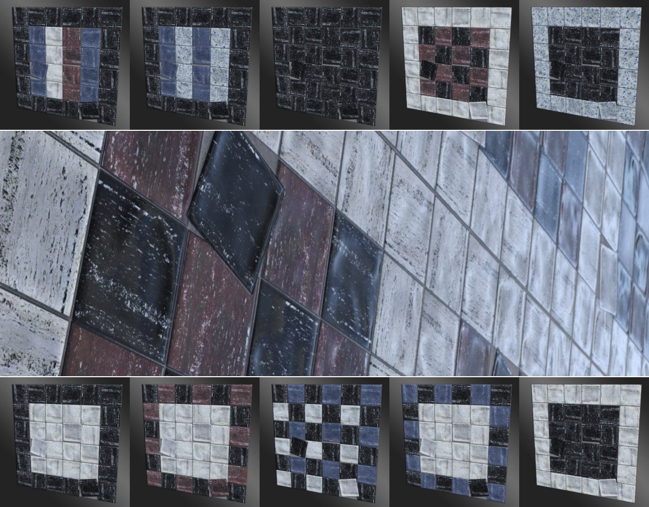 Aged Retro Vinyl Tile Iray Shaders | Daz 3D