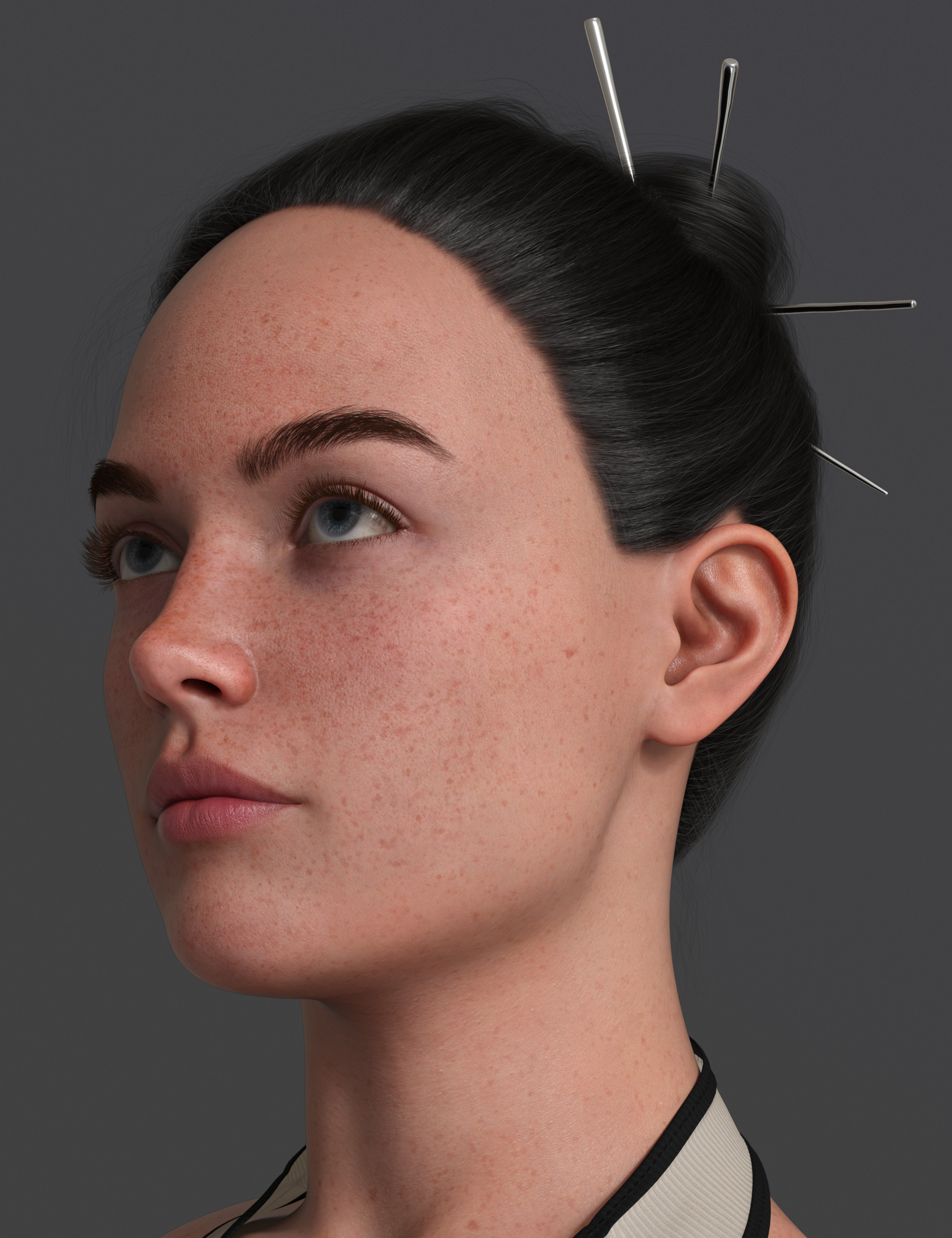 AK Graceful Buns Hair for Genesis 9 | Daz 3D