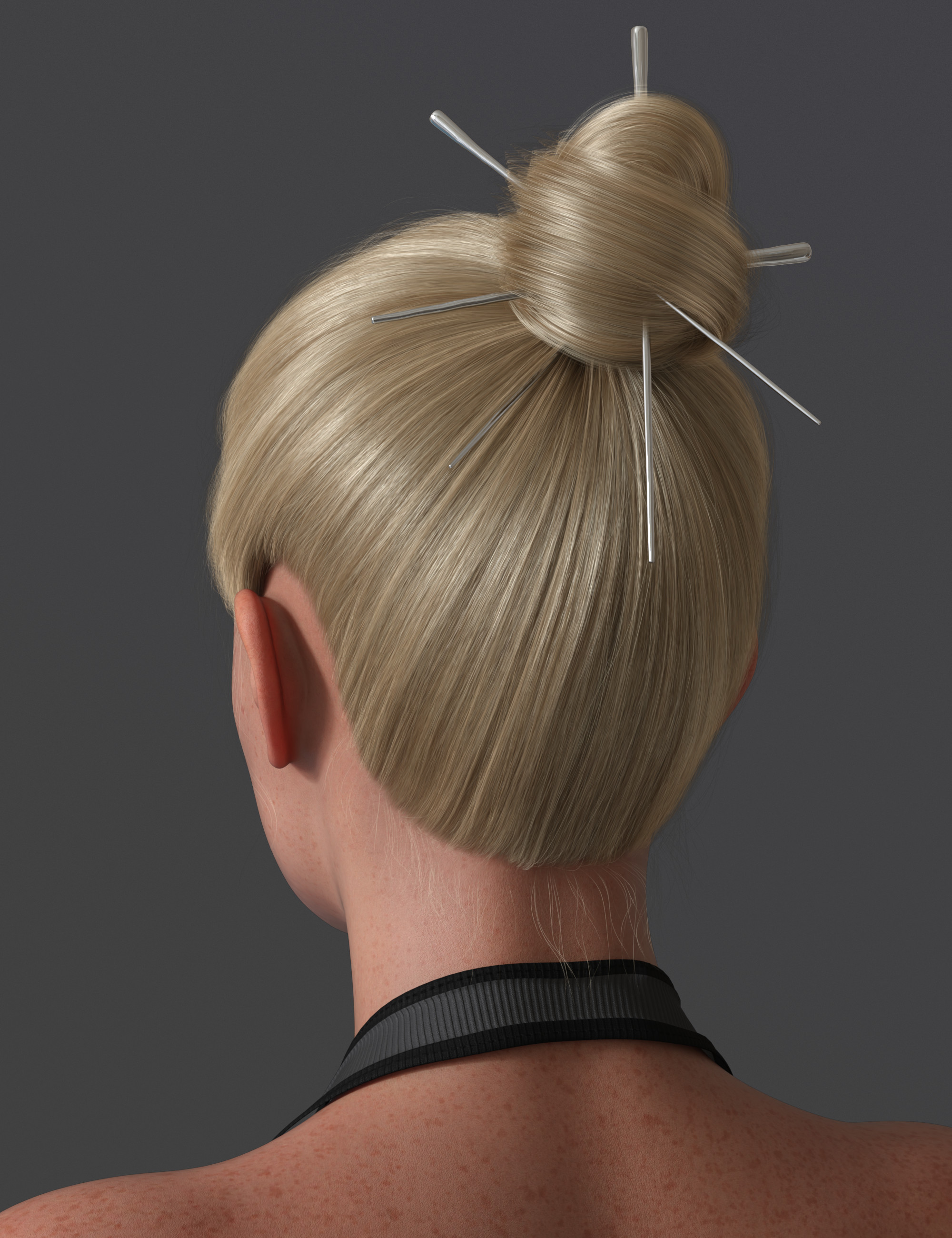 AK Graceful Buns Hair for Genesis 9 | Daz 3D
